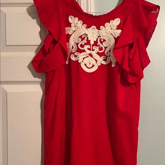 THML | Dresses | Thml Red Dress With Embroider | Poshmark